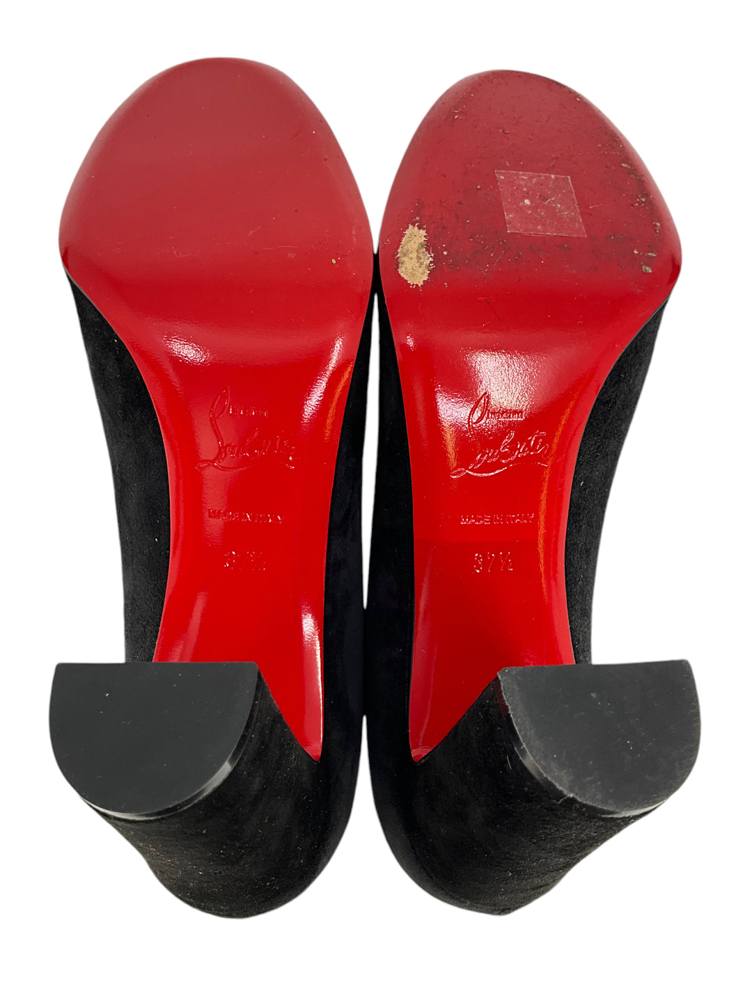 Christian Louboutin Block-Heel Pumps Size 7.5 - Consigned Christian Louboutin Block-Heel Pumps Size 7.5 - Consigned
