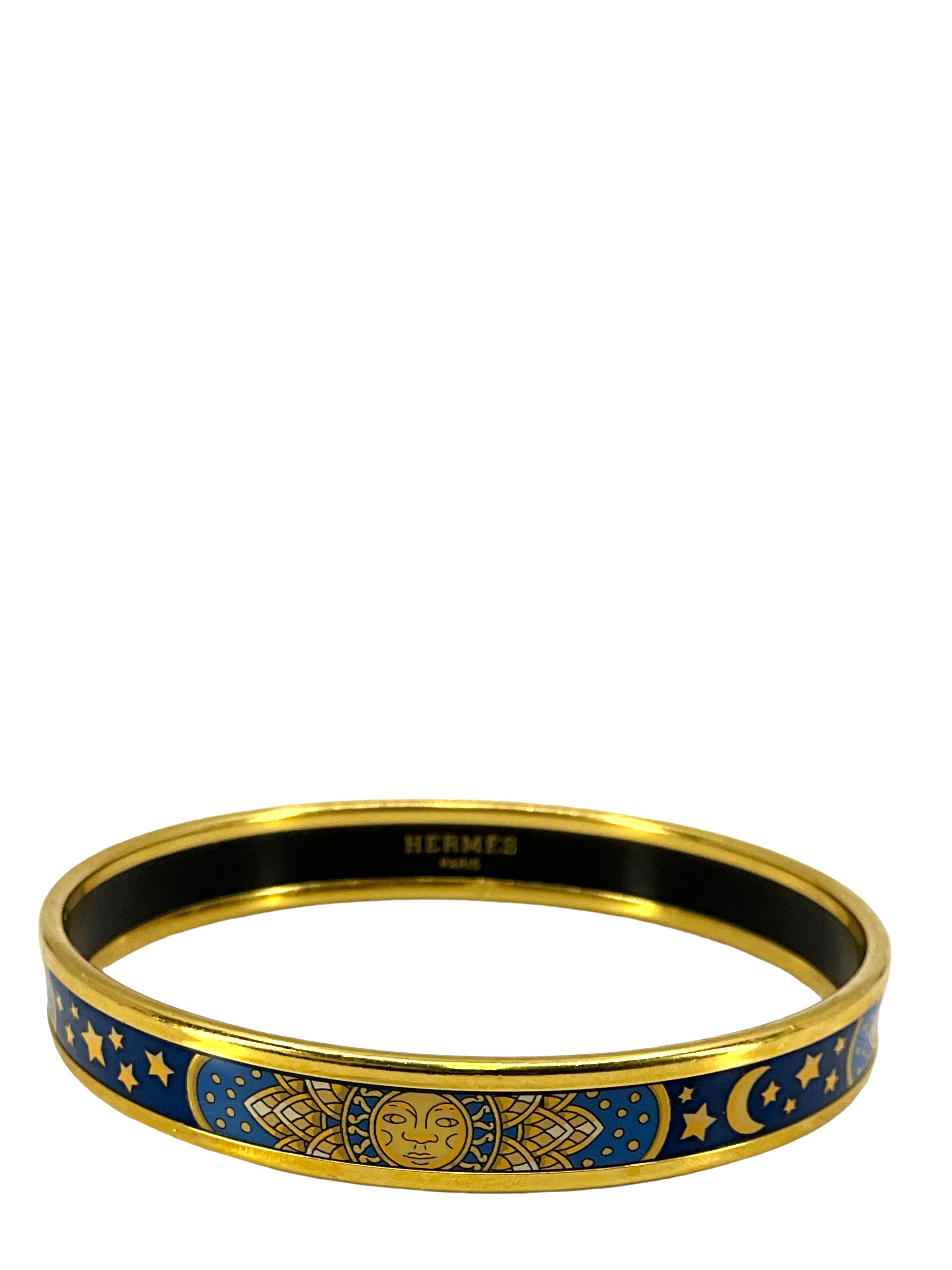 Hermes Sun Moon and Stars Enamel Narrow Bracelet 65 - Consigned Designs