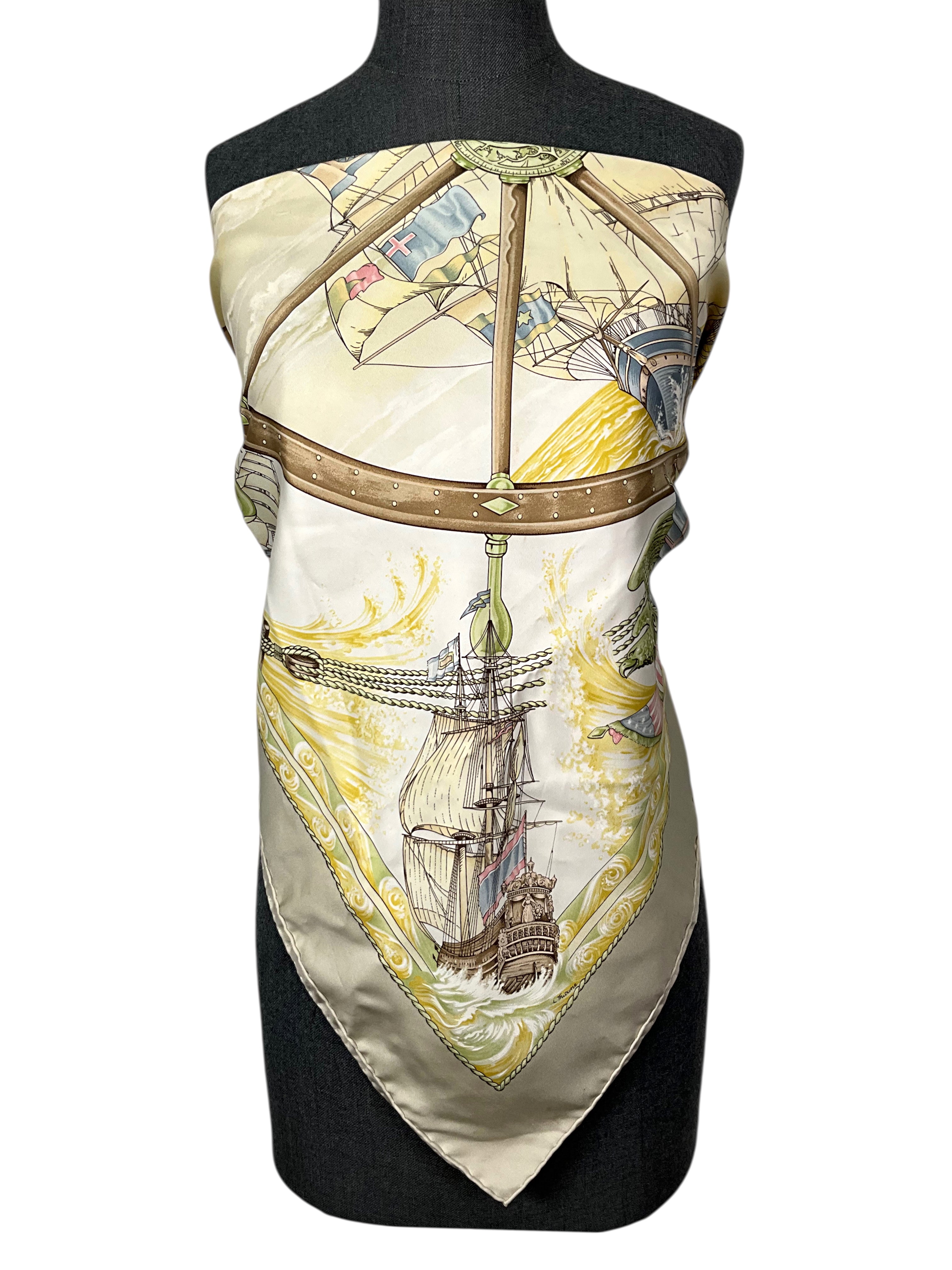 HERMES Vive le Vent Silk Scarf 90 - Consigned Designs